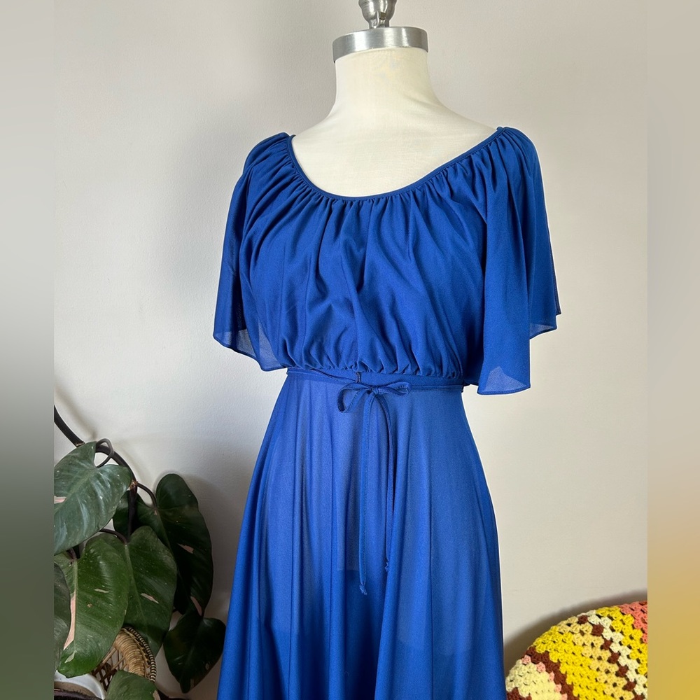 Vintage 70’s Young Edwardian Royal Blue Angel Sleeve … - Gem